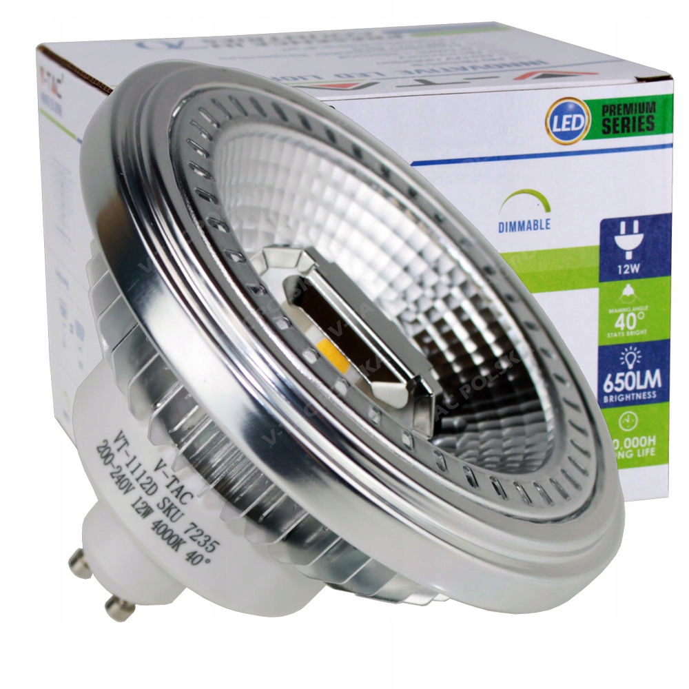 Żarówka lampa LED AR111 ES111 GU10 HALOGEN 230V (3800170204546) • Cena ...