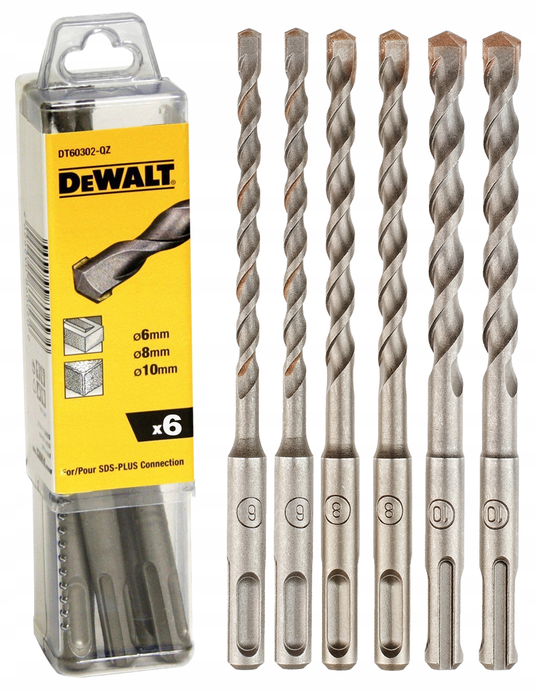 Wiertła do betonu SDSplus 6cz 6/8/10x 160mm DeWALT (DT60302) • Cena ... Wiertła do betonu SDSplus 6cz 6/8/10x 160mm DeWALT (DT60302) • Cena ...