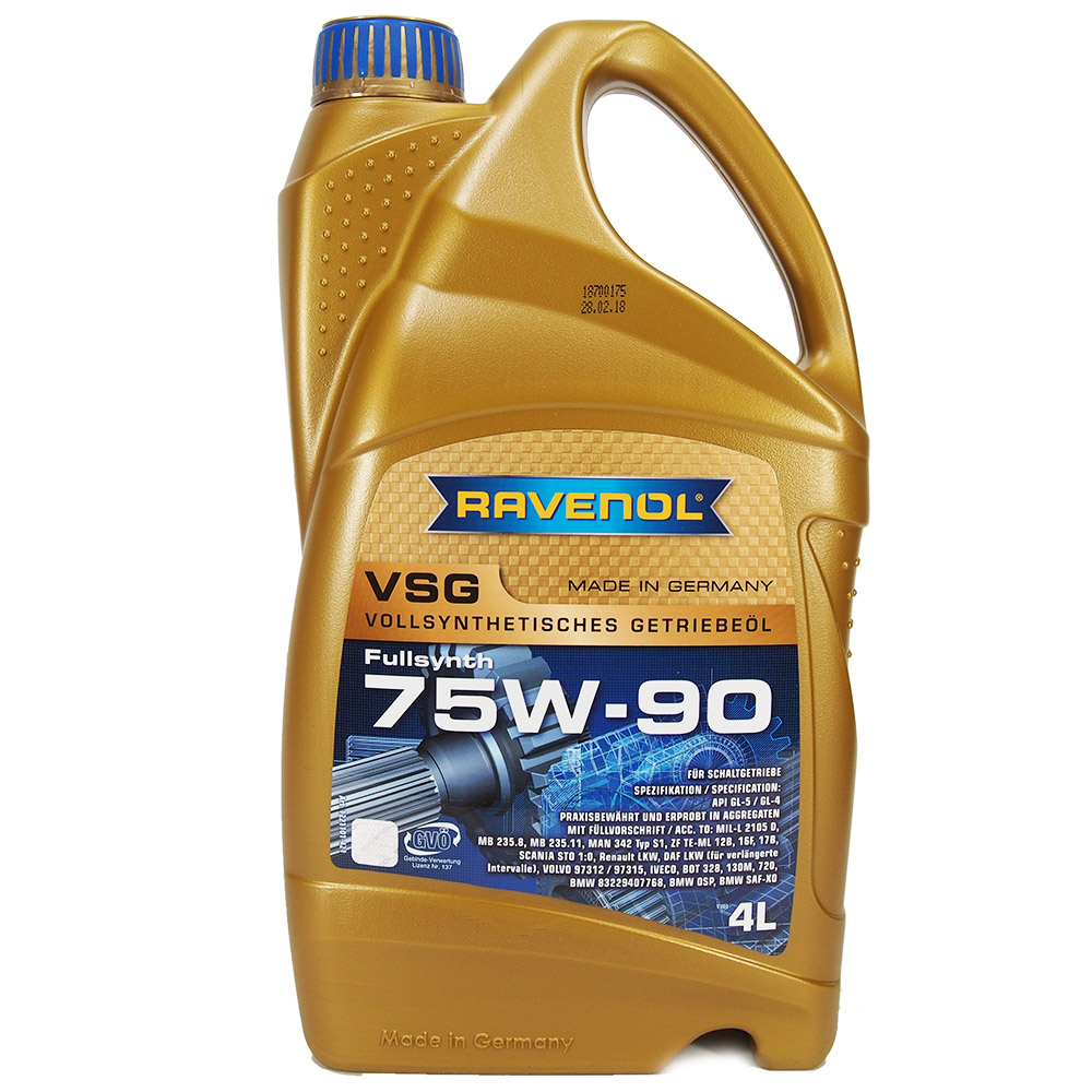 RAVENOL VSG 75W90 GL5/4 4L - przekładniowy olej do skrzyni biegów ...