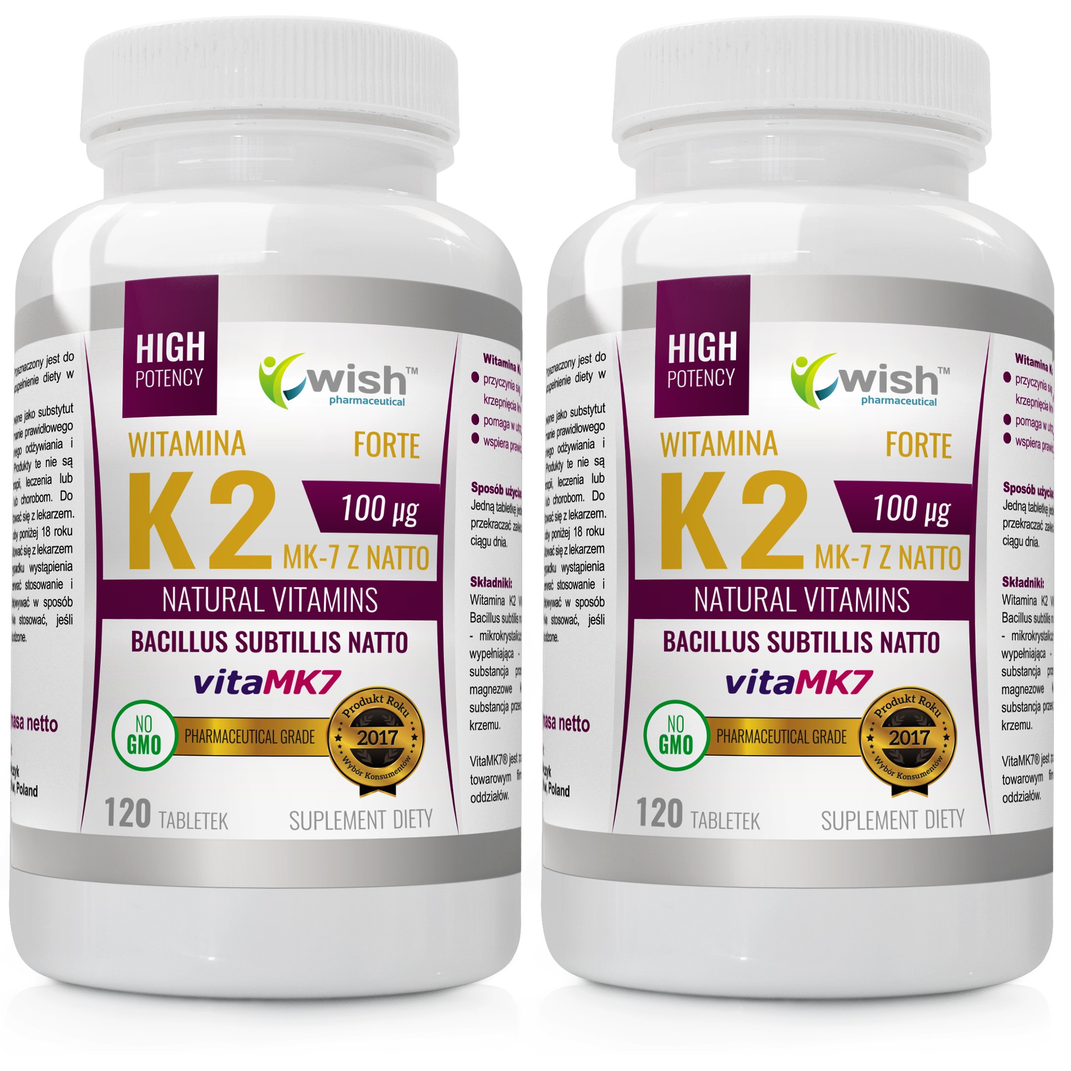 WITAMINA K2 MK-7 DAWKA FORTE 100mcg OKAZJA 240 szt - 7070895028 ...