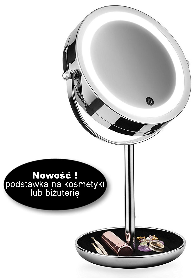 LUSTERKO kosmetyczne 7x PODŚWIETLANE LED stojące - 6632140087 ...