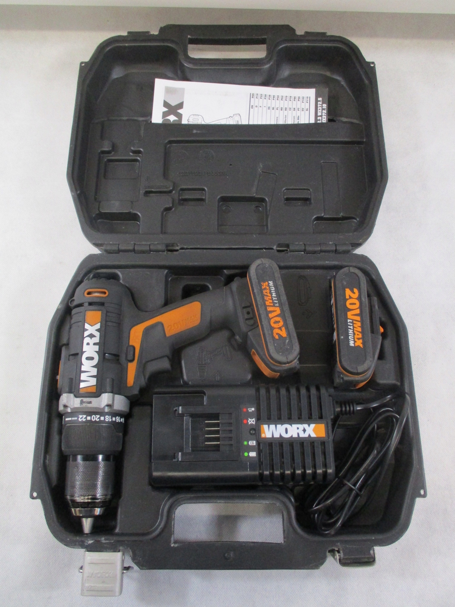 (G 67) Wiertarka wkrętarka WORX WX 372 20V 2 aku - 7592154245 ...