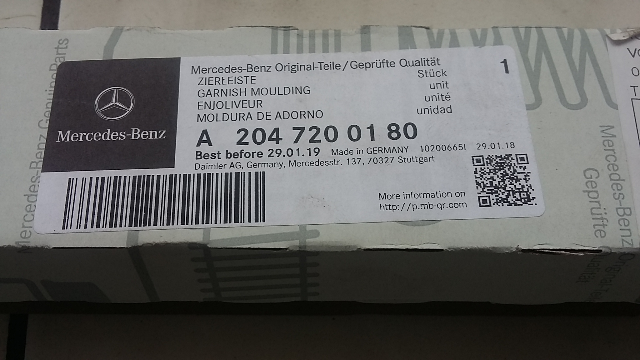 MERCEDES W204 listwa drzwi przód 2047200180 - 7375629539 - oficjalne ...