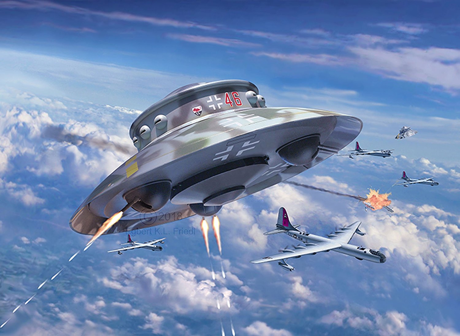 REVELL MODEL DO SKLEJANIA HAUNEBU II FLYING SAUCER - 7415711360 ...