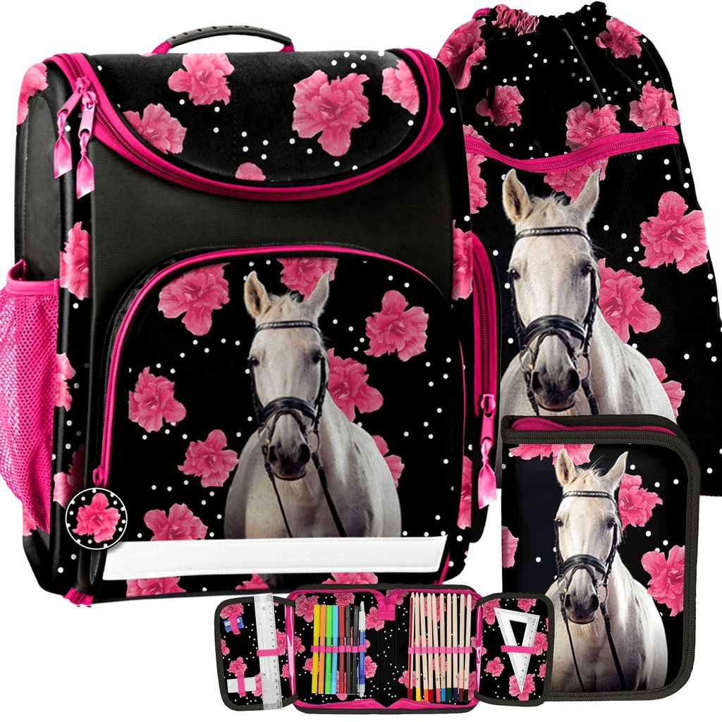 TORNISTER SZKOLNY KOŃ KONIK KONIE ZESTAW Z KONIEM - 7472890447 - oficjalne archiwum Allegro