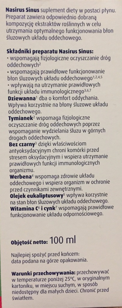 NASIRUS SINUS SYROP 100 ML. - 7163991294 - oficjalne archiwum Allegro