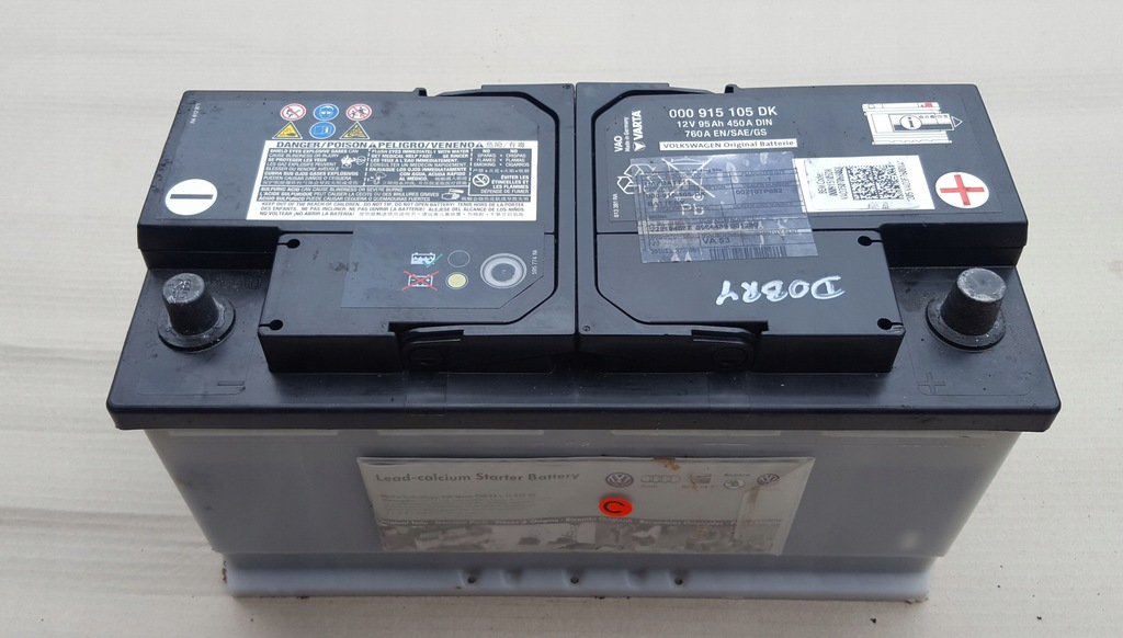 Akumulator VARTA 95AH 760A 000915105DK Oryginał VW - 7643477057 ...