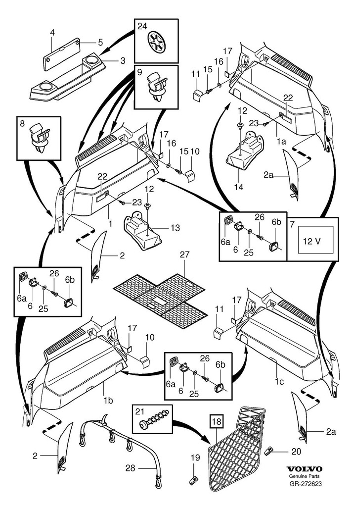 Zaślepka otworu w bagażniku XC90 03 39973606 - 6770142468 - oficjalne ...