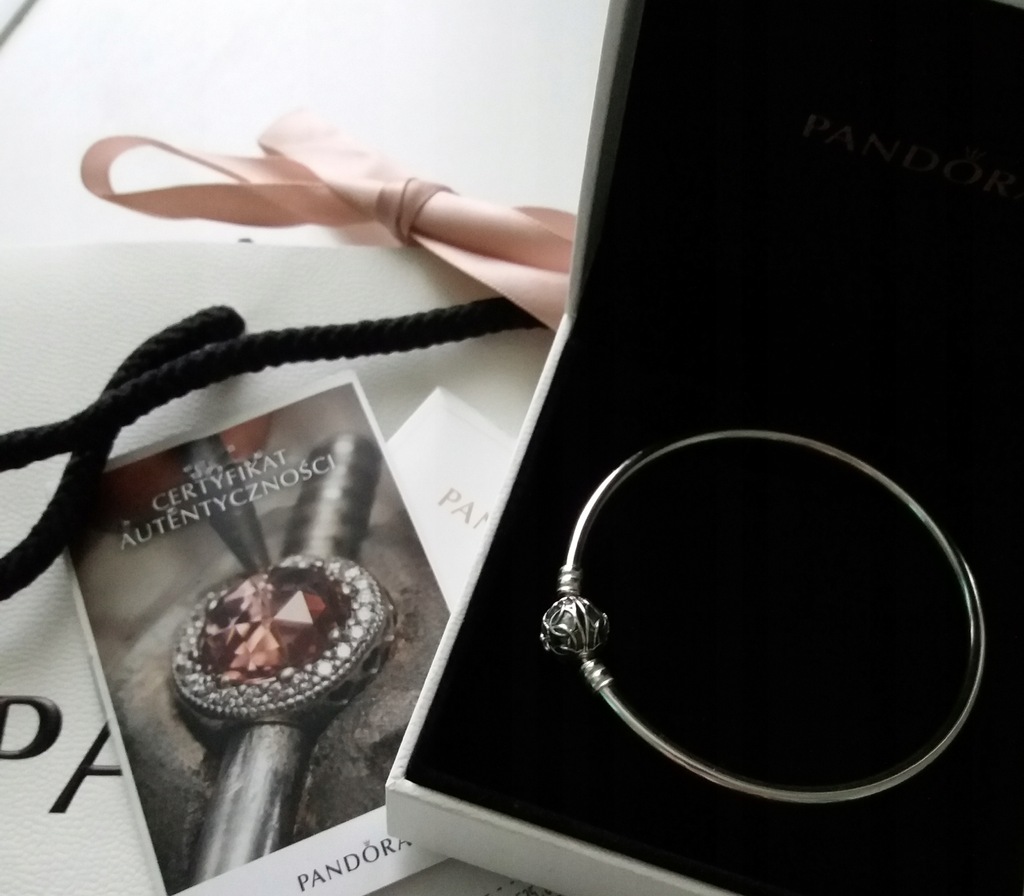 ORYGINALNA bransoletka PANDORA 597137 BANGLE r.17 - 7447672410 ...