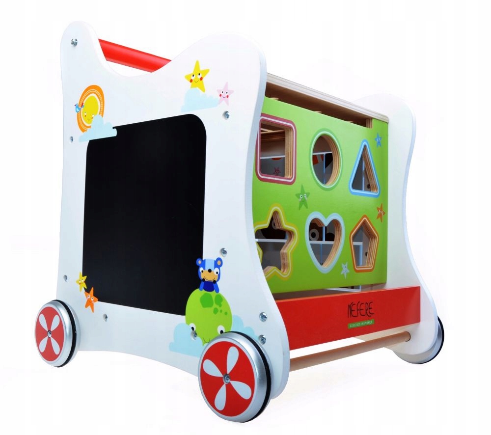 EDUKACYJNY chodzik PCHACZ jeździk DREWNIANY 5w1 - 5604997788 ...