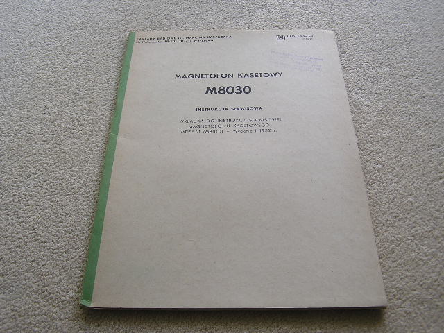 INSTRUKCJA SERWISOWA - MAGNETOFON - M8030.10 - 6820339247 - oficjalne ...