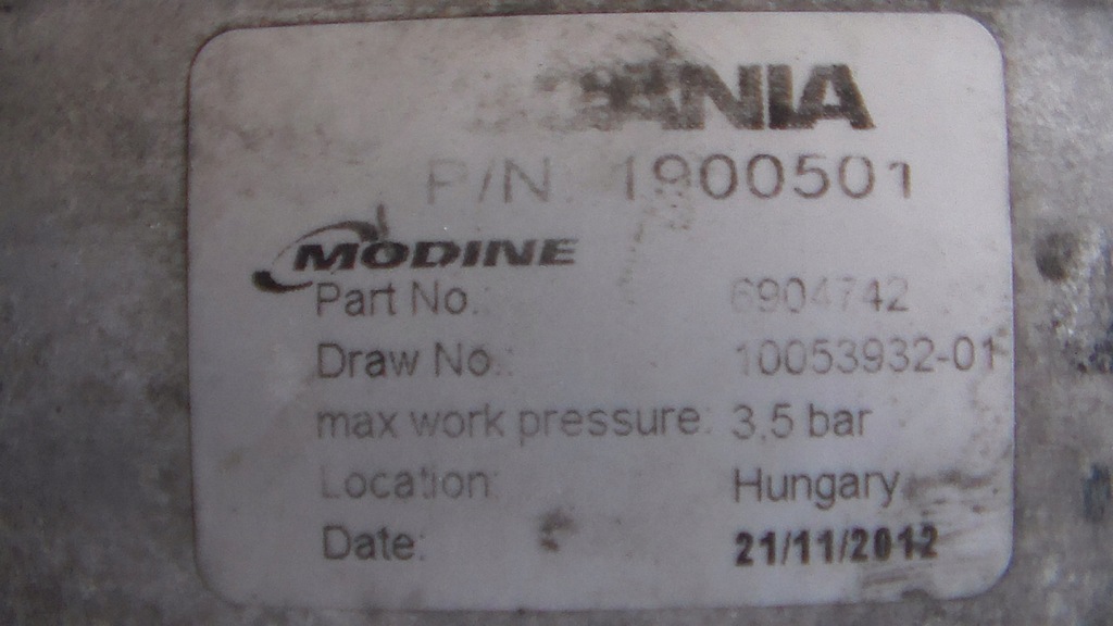 SCANIA R CHŁODNICA INTERCOOLER 1900501 - 7561662507 - oficjalne ...