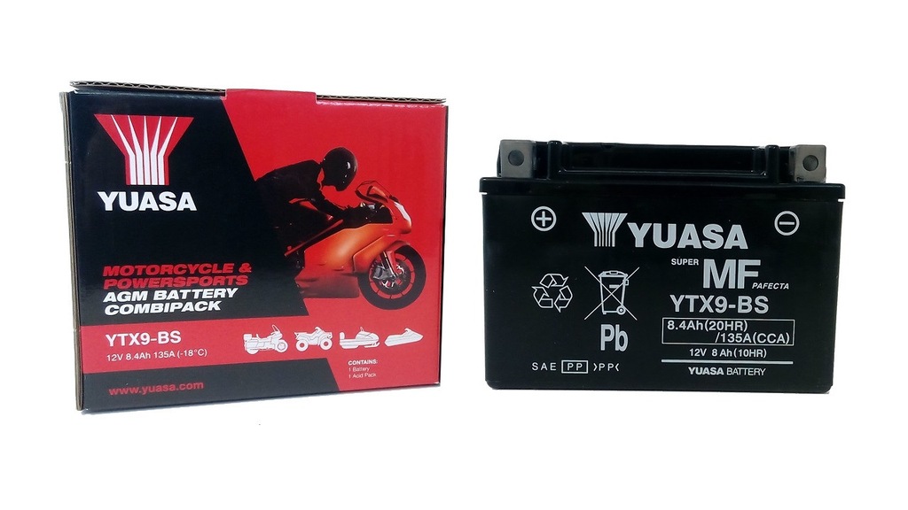 AKUMULATOR YUASA MF AGM YTX9-BS 12V 8AH 135A - 6792066978 - oficjalne archiwum Allegro