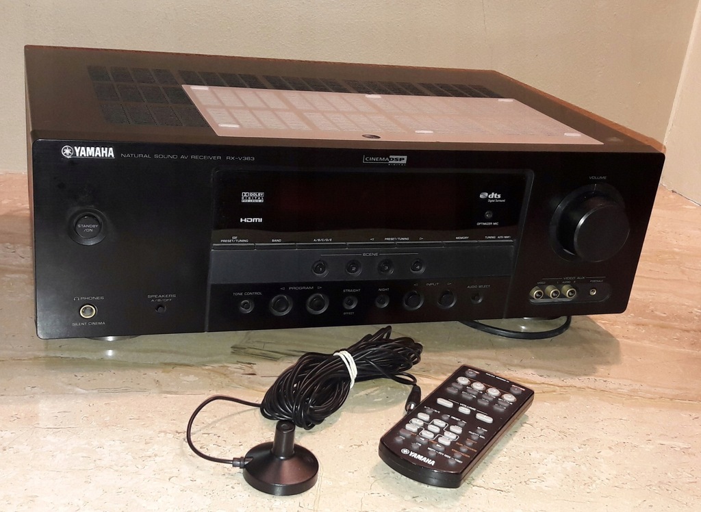Amplituner Yamaha RX-V363, mikrofon YPAO, pilot - 7562663215 - oficjalne archiwum Allegro