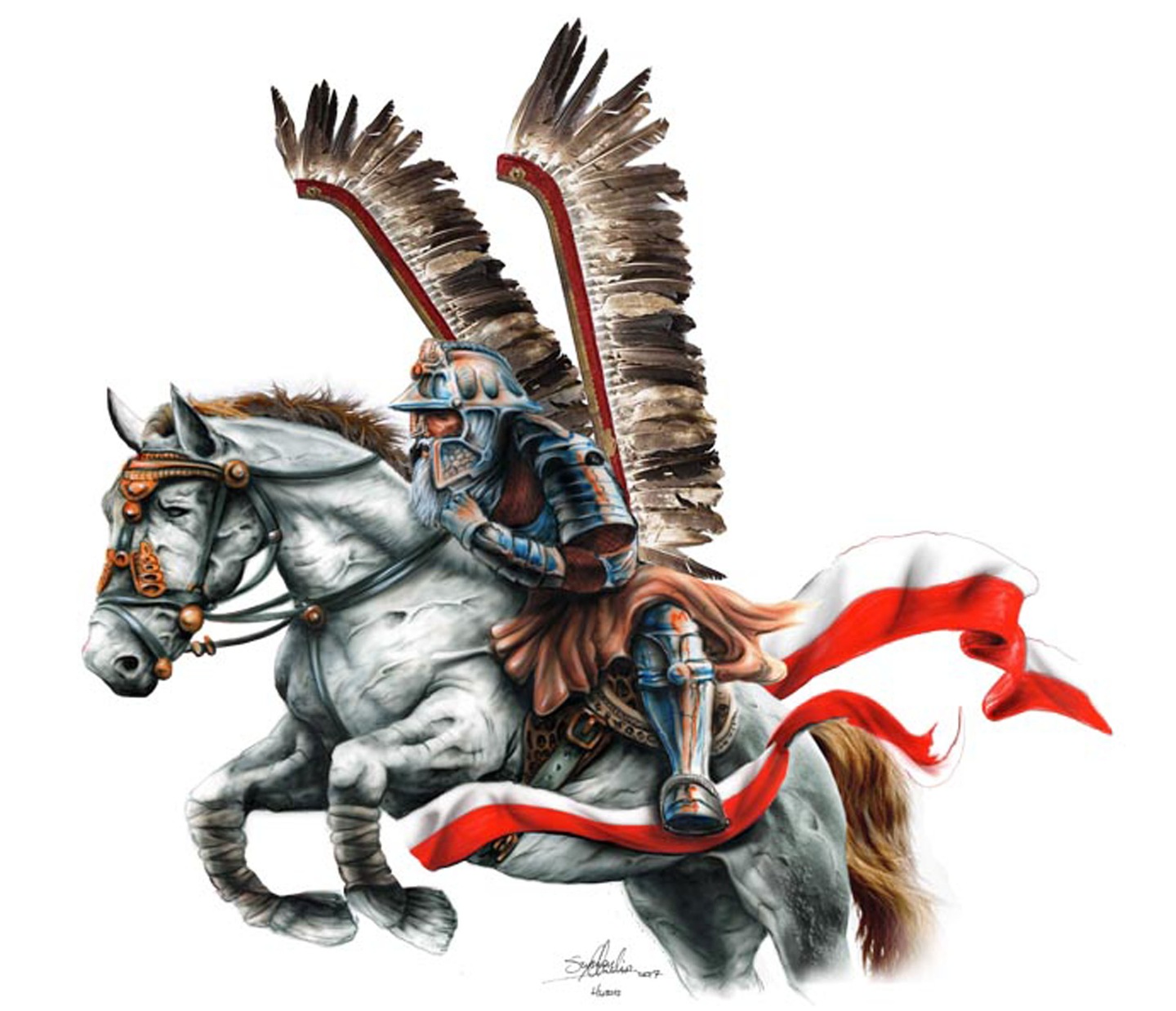 NAKLEJKA HUSAR HUZAR NA KONIU POLSKA DUŻA TIR UV 7295214433 - Allegro ...